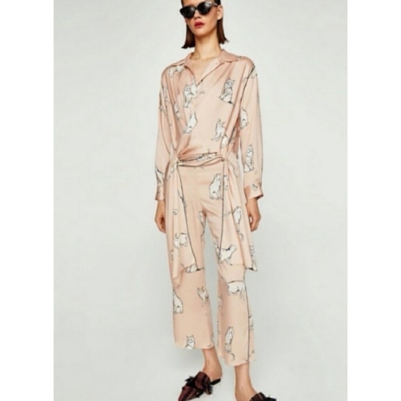 Zara | Dresses | Zara Very Rare Cat Print Set | Poshmark